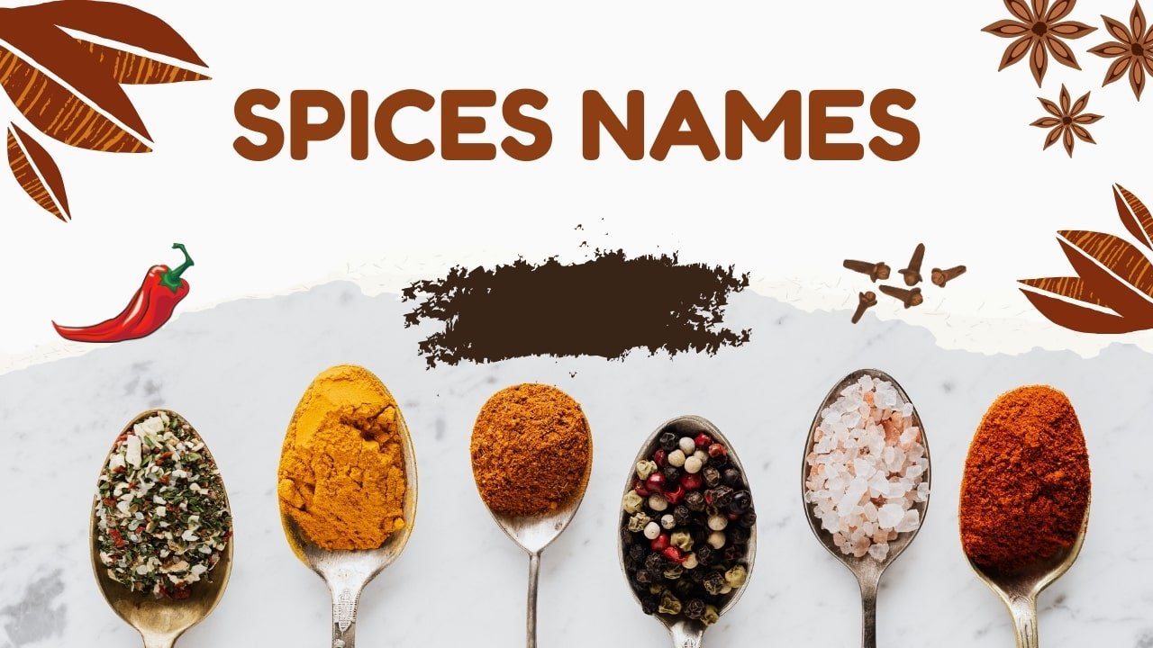 Spices Name - Discover a list of Spices Names in English. - Spoken English Guru